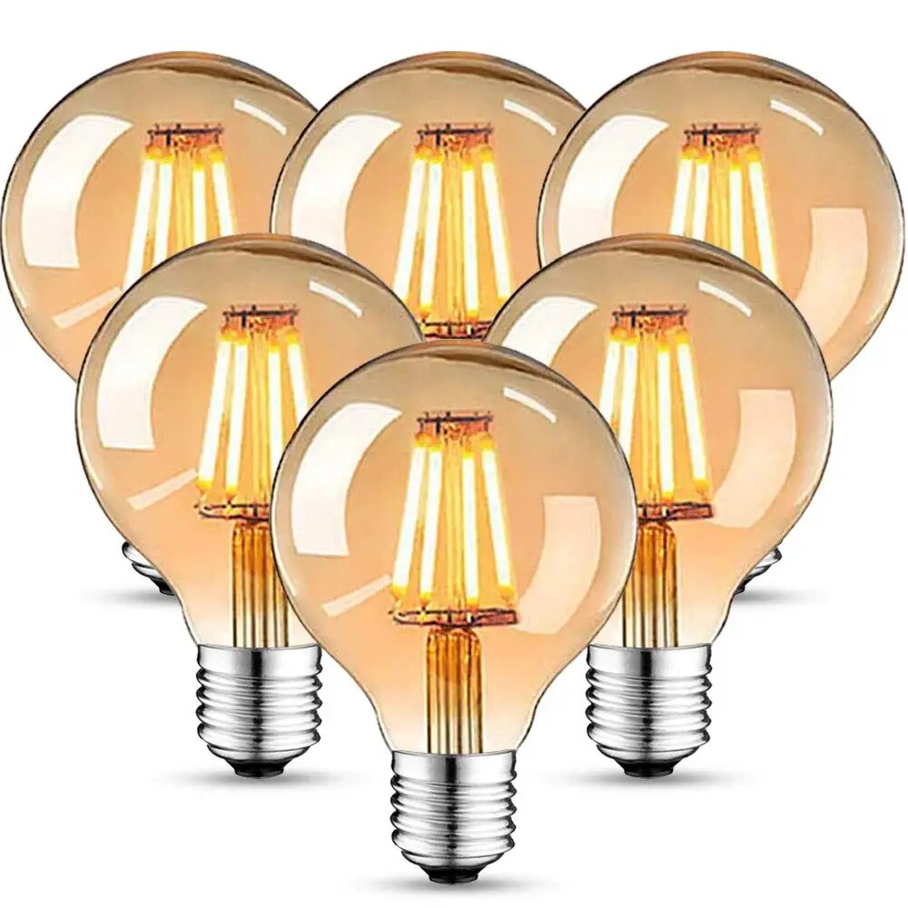 Светодиодная лампа Edison E27 янтарная 4Вт 8Вт