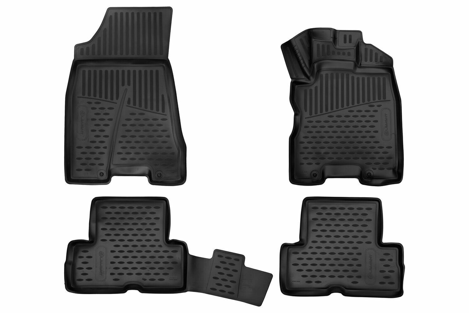 Коврики Standard, 3D в салон NISSAN X-Trail, 01/2007-12/2015, кросс, правый руль, 4шт. (полиуретан, чёрные) Element. ELEMENT3D3669210