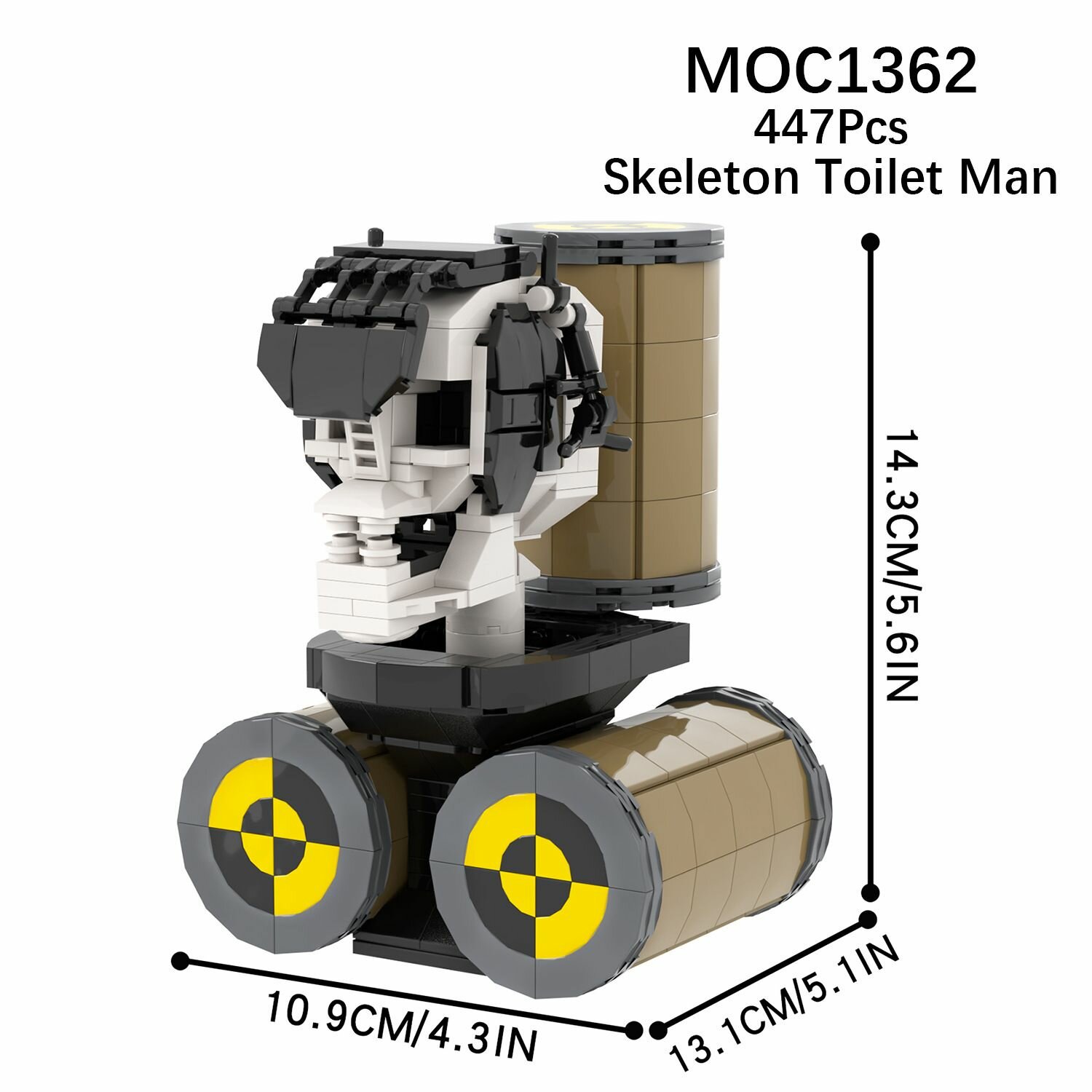 Фигурок Конструктор (совместим с лего)/скибиди туалет(Skibidi Toilet )/MOC1362 Туалетная минифигурка с черепом