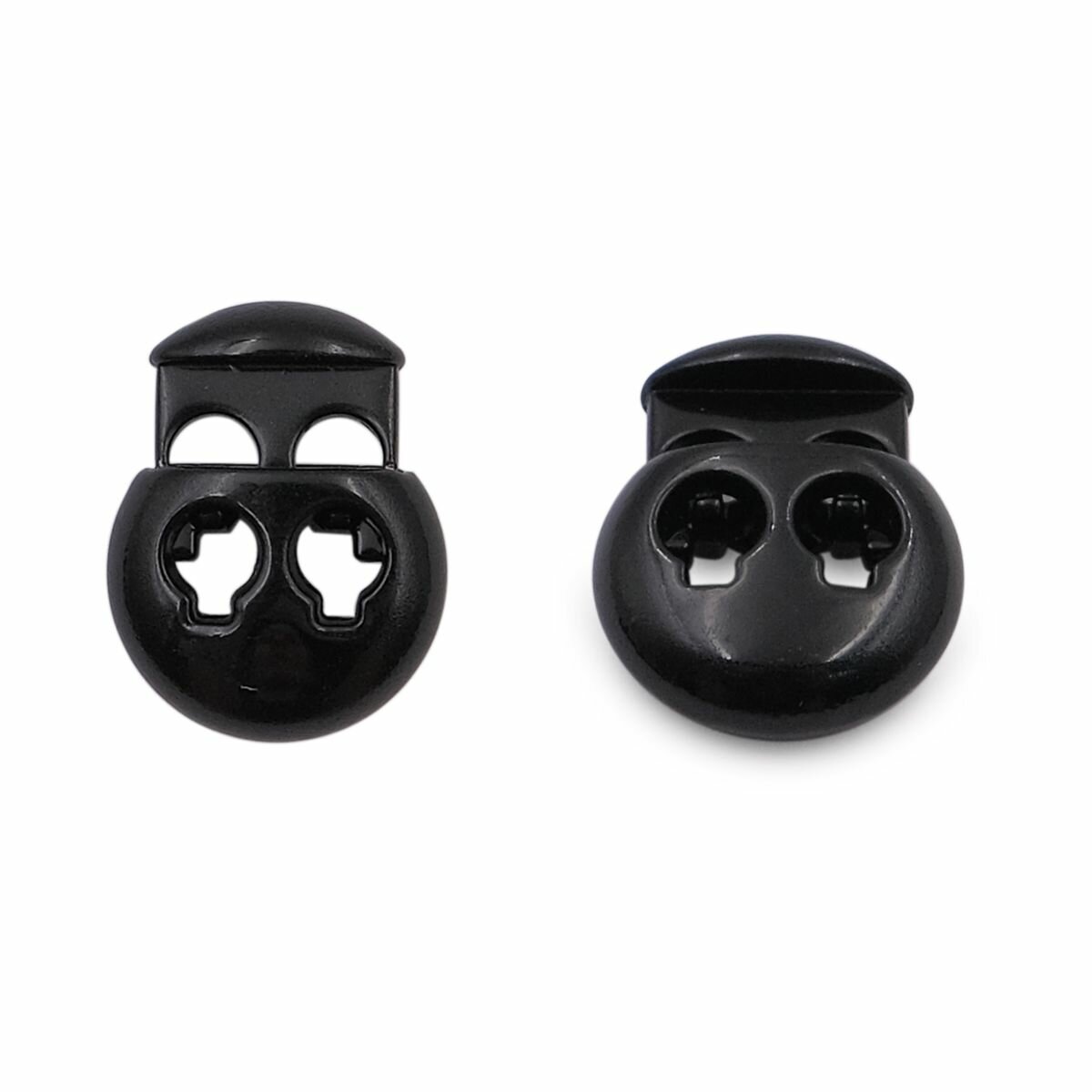 MFR12 Фиксатор для шнура 20,5*15,6мм, 2 отверстия d-3,5мм, металл, G.Black (черный глянец)