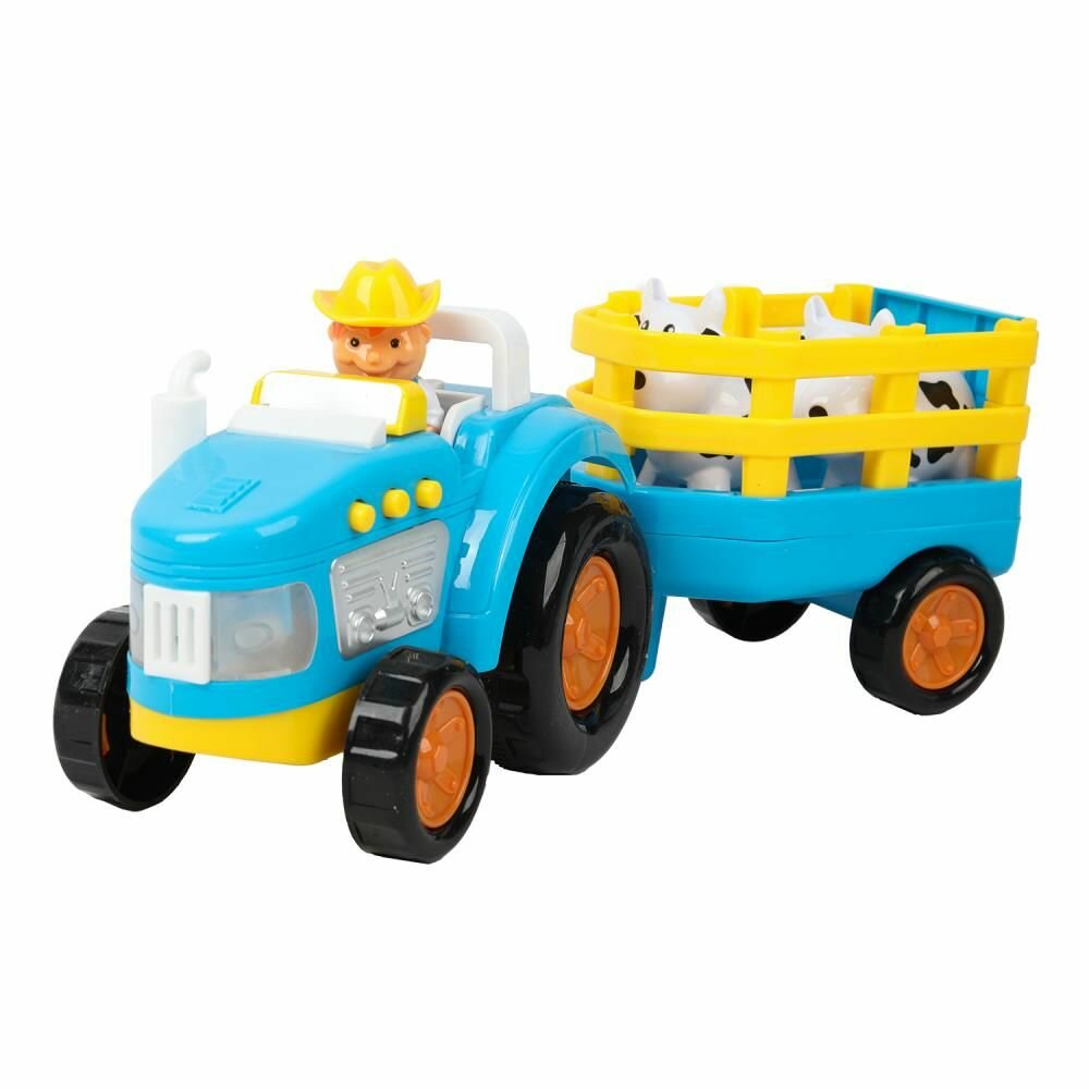 Каталка Трактор с прицепом (голубой) ТМ Умка