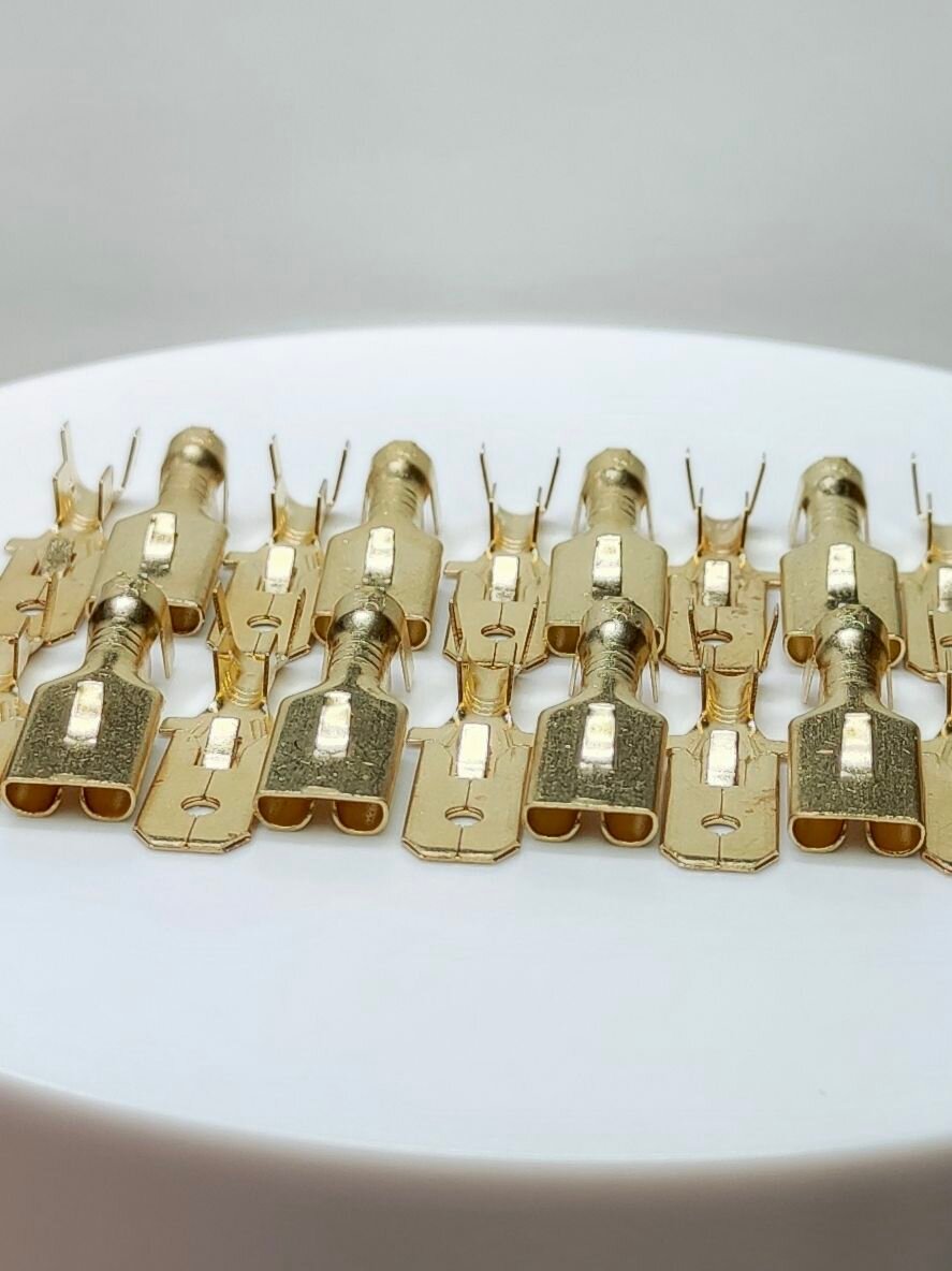 10шт Клеммы 7,8мм 20А "мама" + "папа", кабель 1,5-2,5 кв. мм. (наконечники силовые плоские)