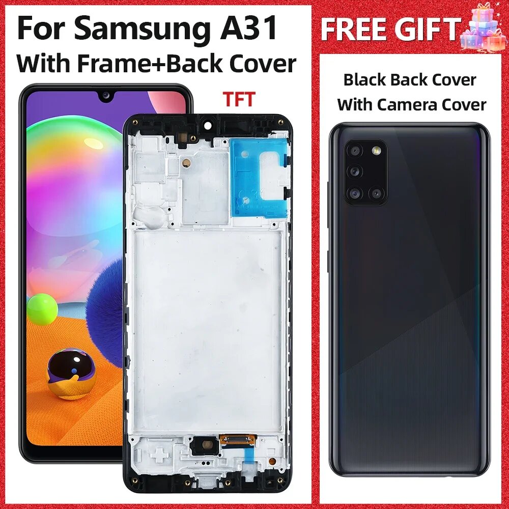 6,4 'для Super LCD для Samsung A31 A315 ЖК-дисплей с цифровым преобразователем сенсорного экрана для Samsung A31 A315, запасные части для дисплея