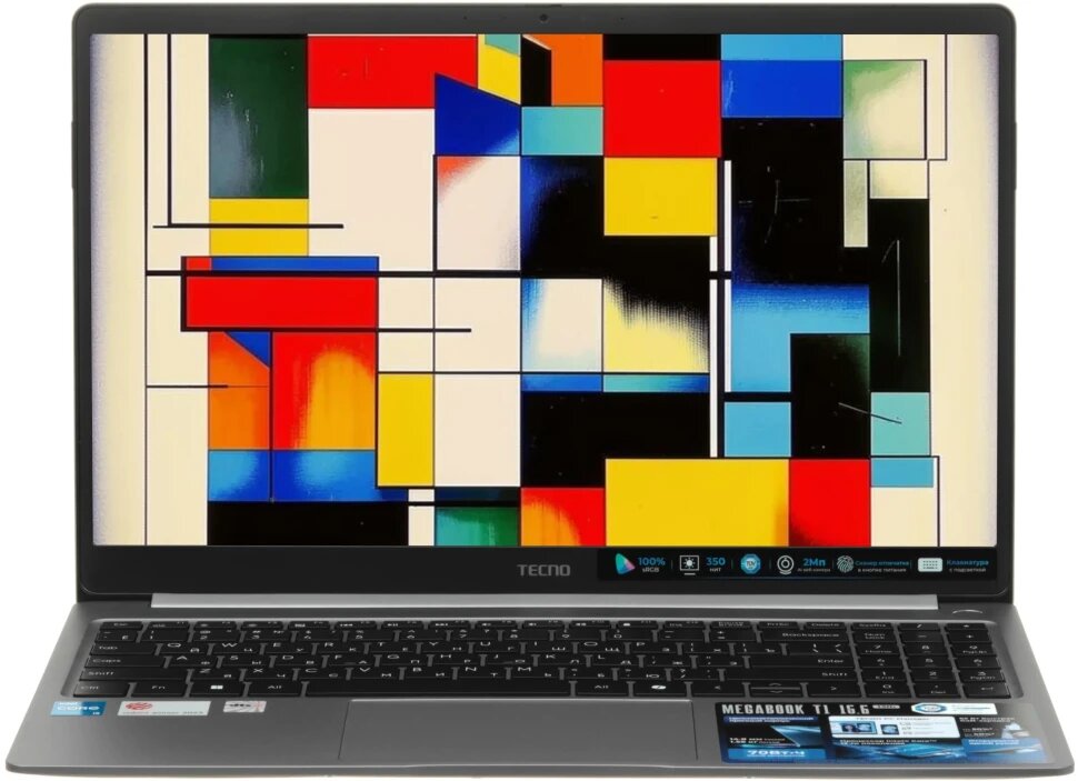 15.6" Ноутбук Tecno Megabook T15RA, Intel Core i5-13420H, LPDDR4-16 ГБ, SSD 512 ГБ, Intel Iris Xe Graphics, Win 11 Home