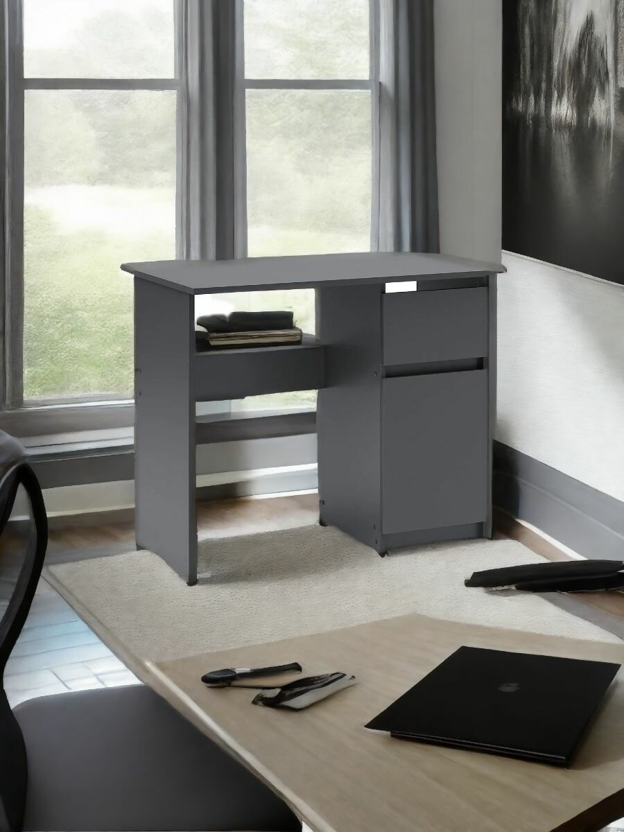 Стол письменный Эдвуд графит серый, 90х50х75.4 см