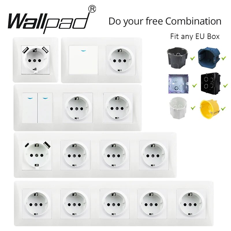 Wallpad EU Socket розетка белая — фото 1