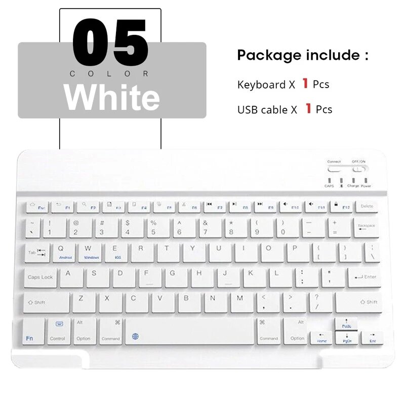 Беспроводная игровая клавиатура kebidumei 2.4G White 10 inch