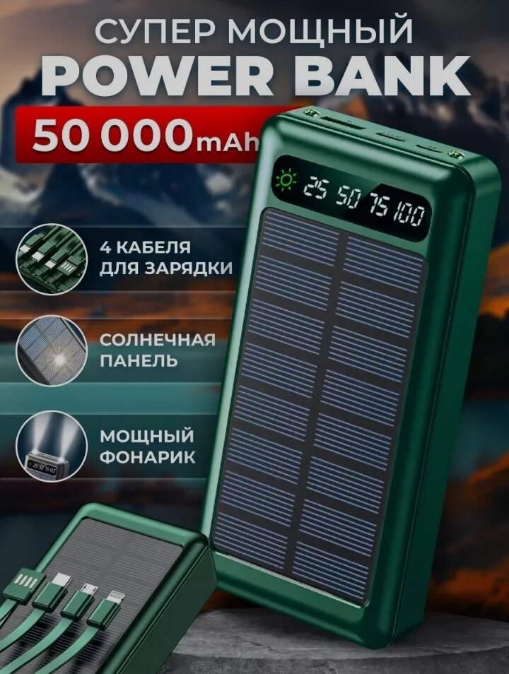 Повербанк Bootleg 50000 mAh внешний аккумулятор для Iphone и Android