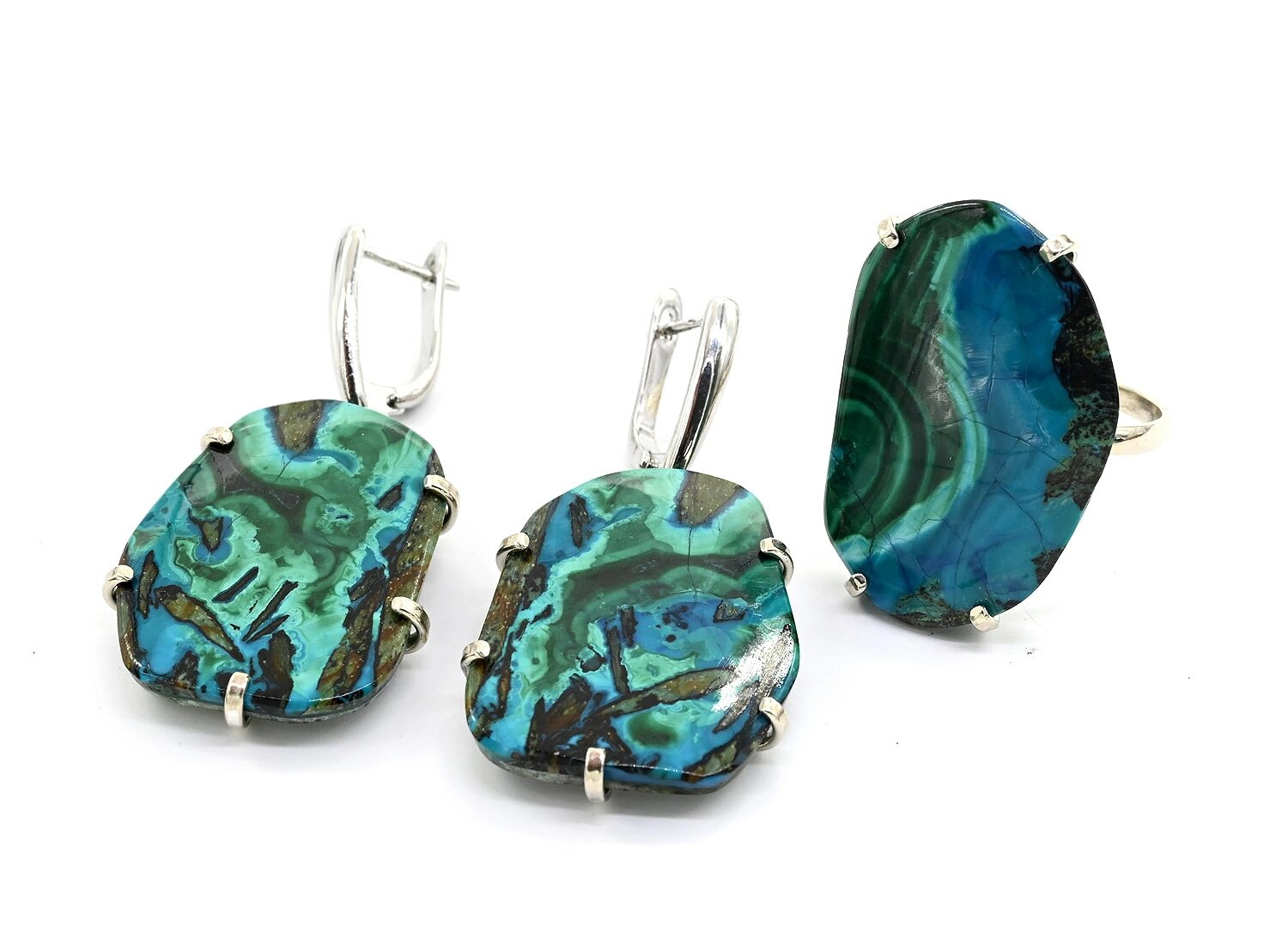 Комплект бижутерии, хризоколла