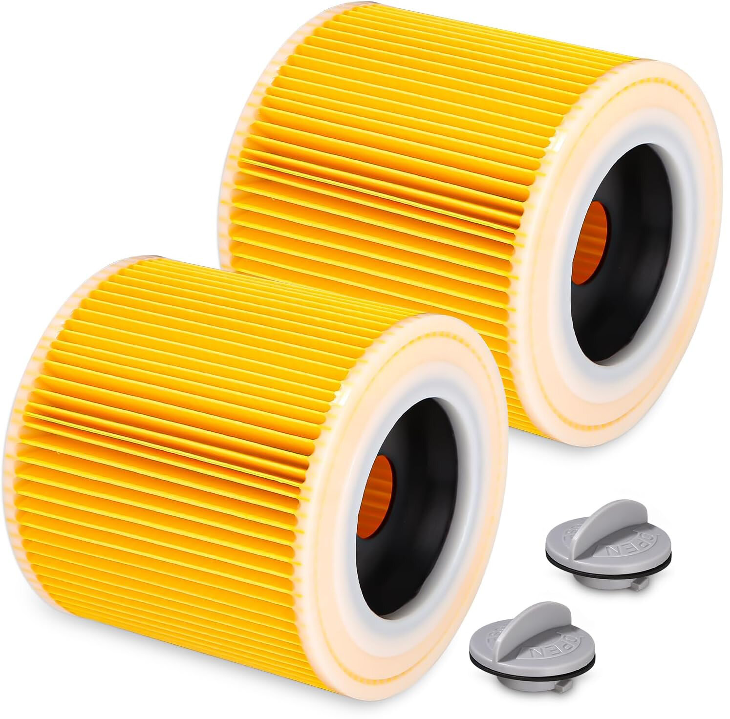 Фильтр-картридж, комплект из 2 фильтров для пылесоса Karcher, для Kärcher WD3 Premium, WD2, WD3, WD3P, MV2, MV3 - Фильтр WD3 - Сменный фильтр для пылесоса Karcher 6.414-552.0/64145520