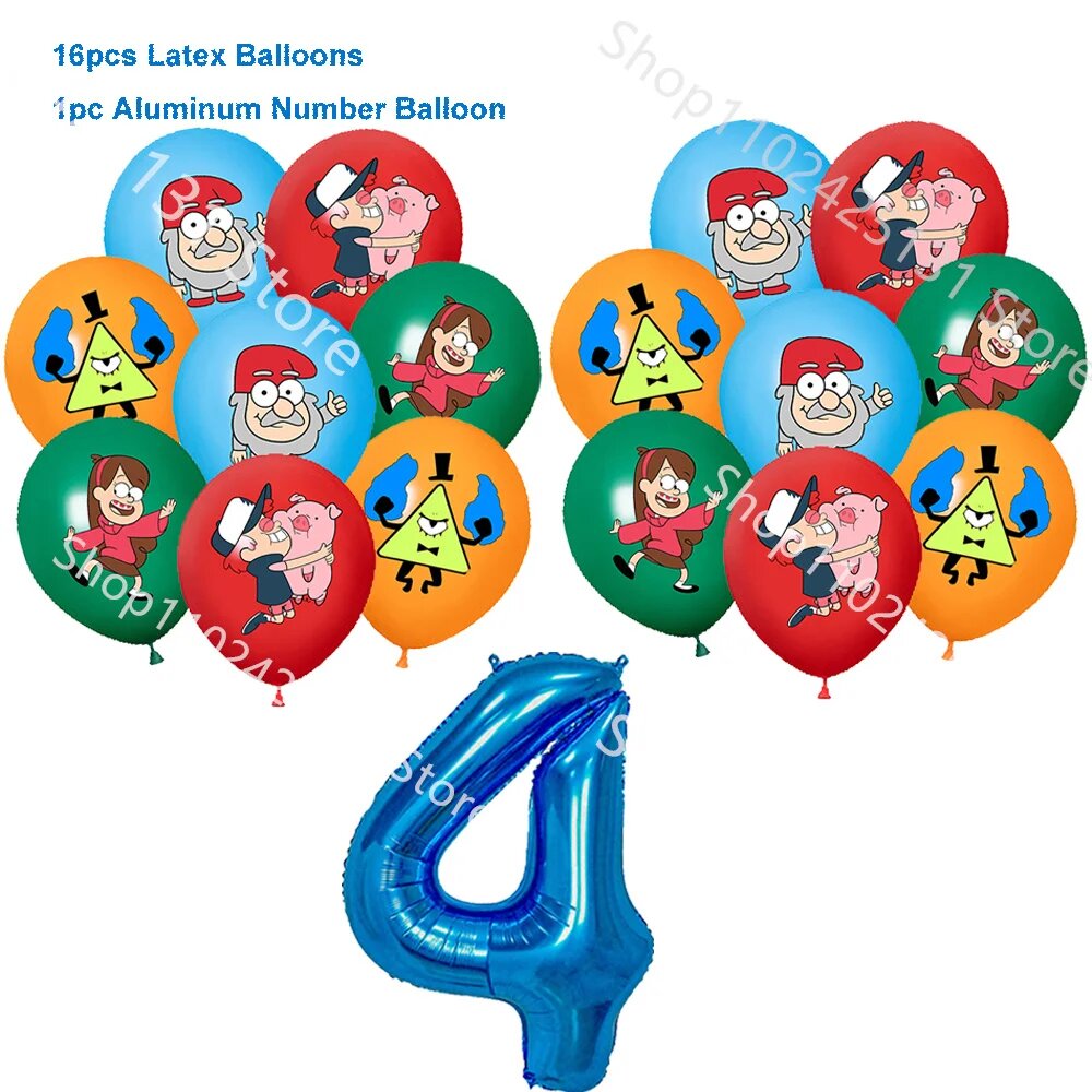 Гравити Фолз, украшения для вечеринки в честь Дня Рождения, воздушные шары, фон, баннер, топпер для кекса, подарок для детского душа, забавные товары для вечеринок