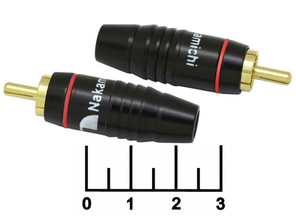 Разъем RCA штекер gold красный Nakamichi