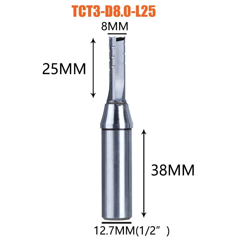 Фреза TCT3-D8.0-L25 1/2" для фанеры