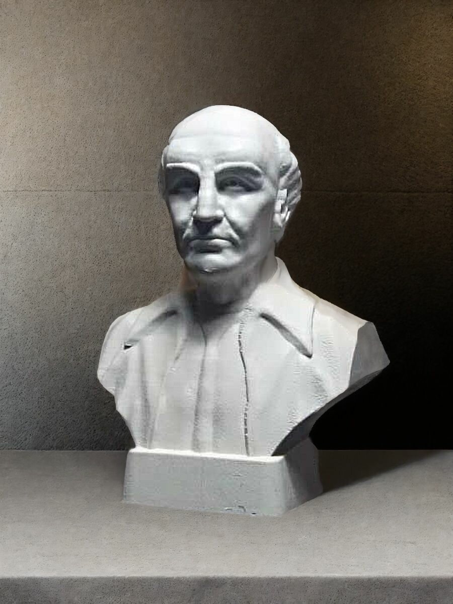 Бюст Америго Веспуччи из камня Высота 60мм. Высокая детализация. Белый. Тяжелый и холодный