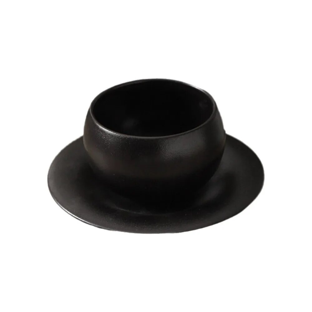 Керамические кофейные чашки White & Black, 300 мл Черный, Black no Handle