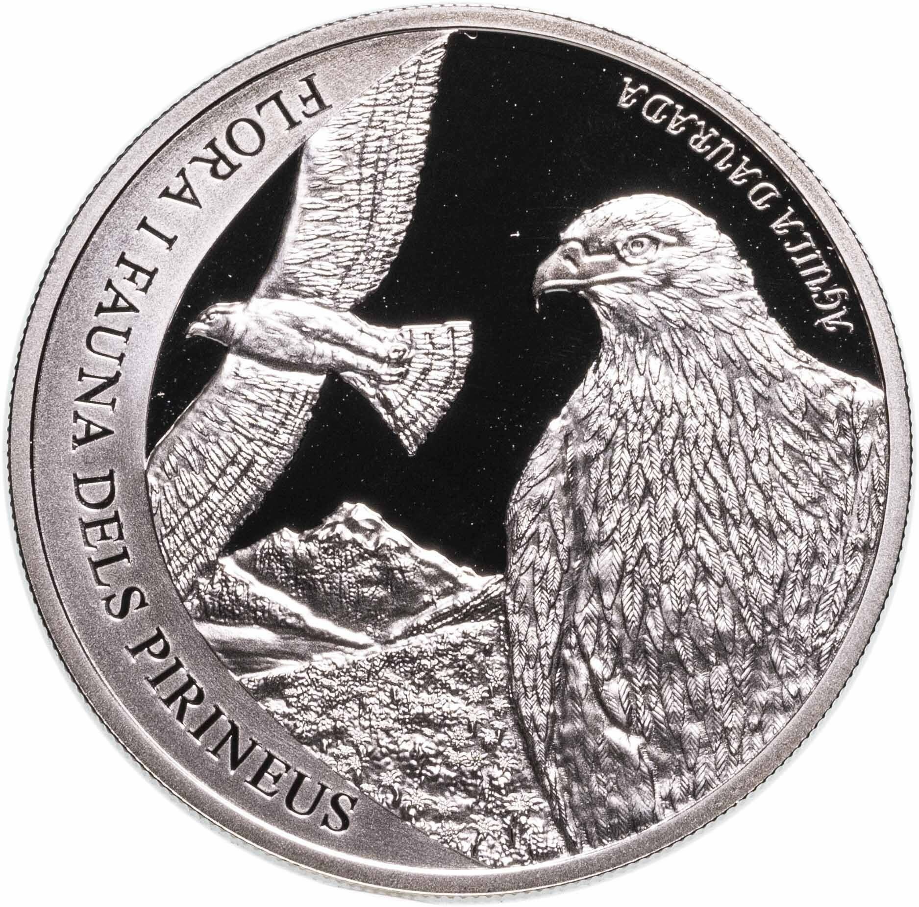 Андорра 5 динеров 2011 "Орел", в футляре с сертификатом, Серебро 999, в сохранности Proof