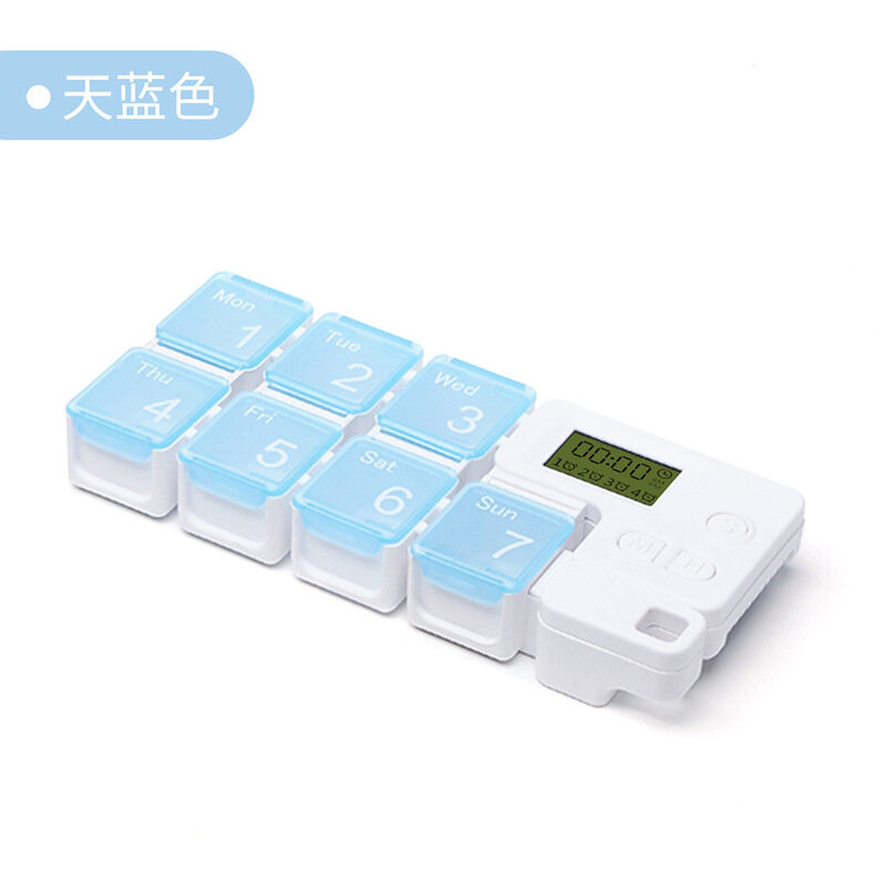 Умный электронный маленький контейнер для таблеток с таймером, будильником, голосовым напоминанием, портативный органайзер для лекарств для пожилых, еженедельный органайзер для таблеток