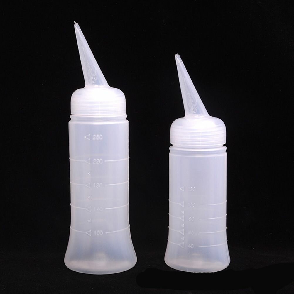 Пластиковая бутылка с носиком для парикмахерских работ, белая, набор из 5 шт