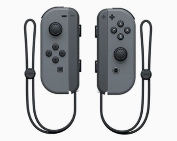 Беспроводной контроллер JoyCon для Nintendo Switch/Switch OLED с металлическим рельсом, ремешком, поддержкой фитнес-кольца и вибрации, черно-серый
