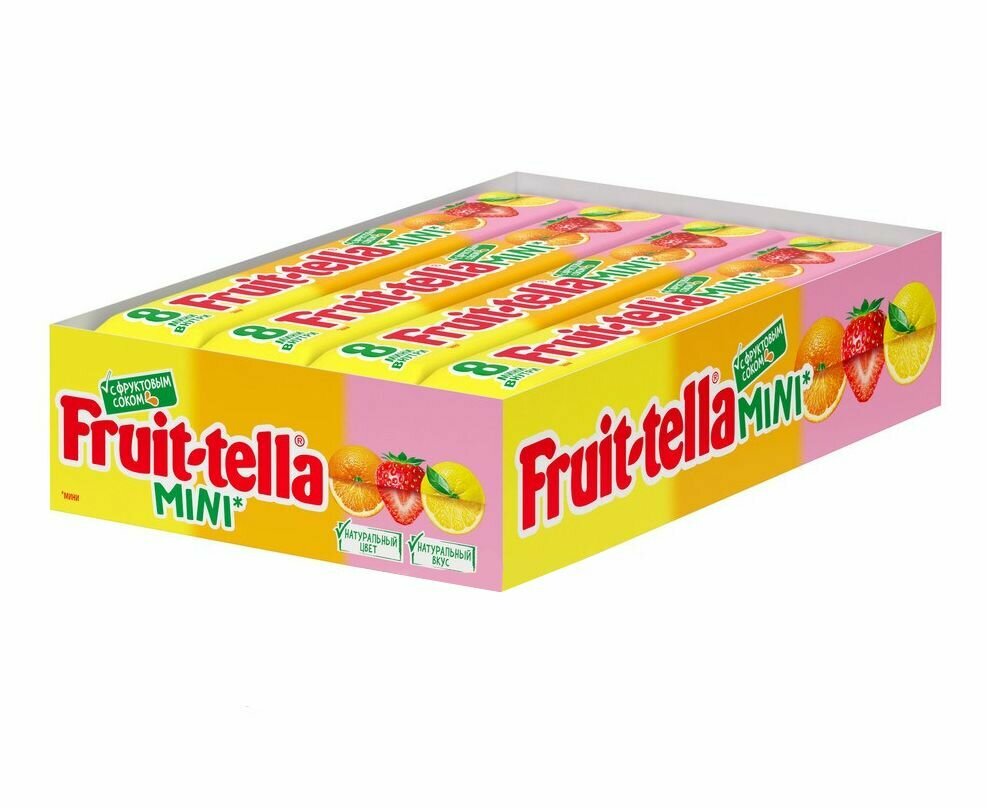 Fruittella Конфеты жевательные Mini мультипак, 88 г, 12 шт