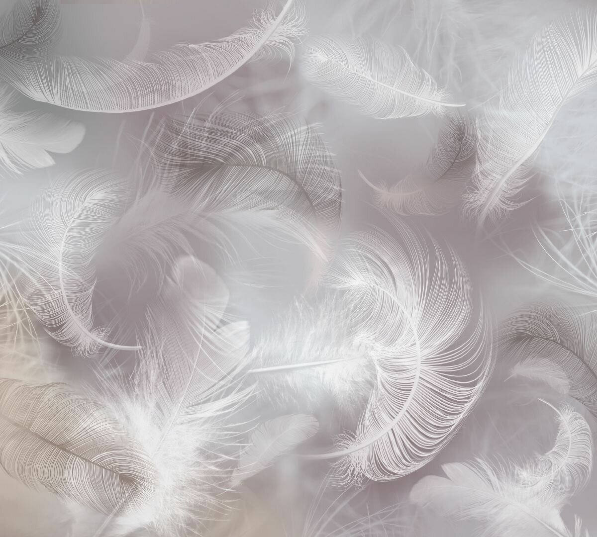 Фотообои флизелиновые с виниловым покрытием Перья бежево-розовые И 1815 300х270см