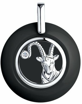 Подвеска, серебро, 925 проба, родирование, керамика