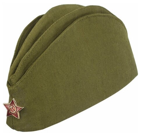 Пилотка Военная, металлическая красная звезда, размер 56 (универсальный)