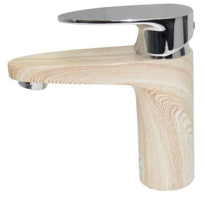 Смеситель цветной для раковины Ригель-Сиб СМ-Т21/ дерево 01