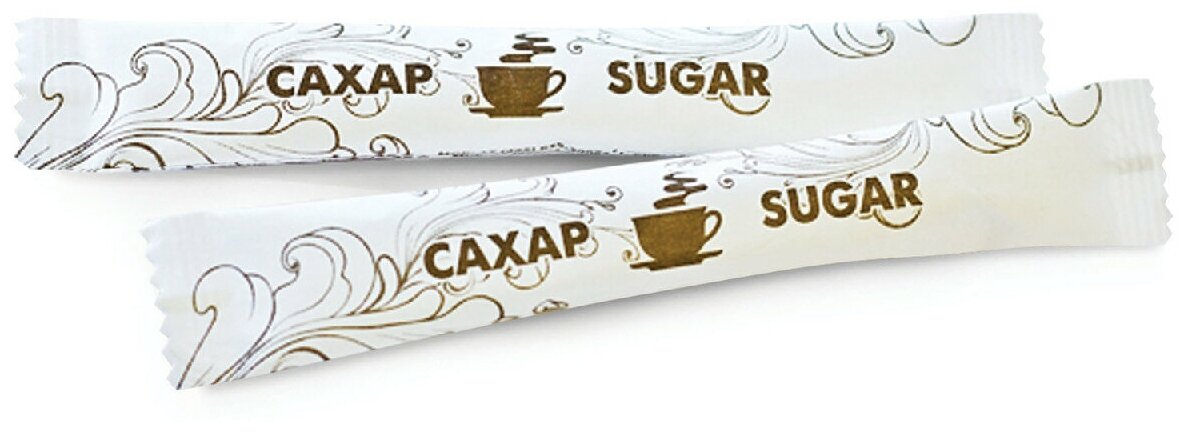 Сахар в стиках 5 г, картонная упаковка, порционный, 200 пакетиков