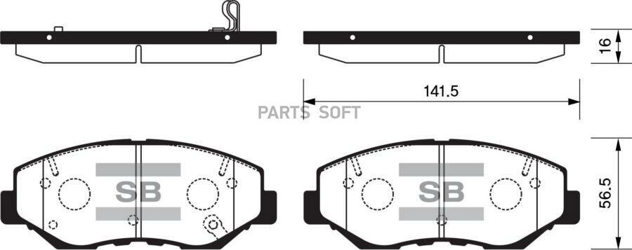 SP1237 SANGSIN BRAKE Колодки тормозные HONDA CR-V II/ELEMENT 02- передние