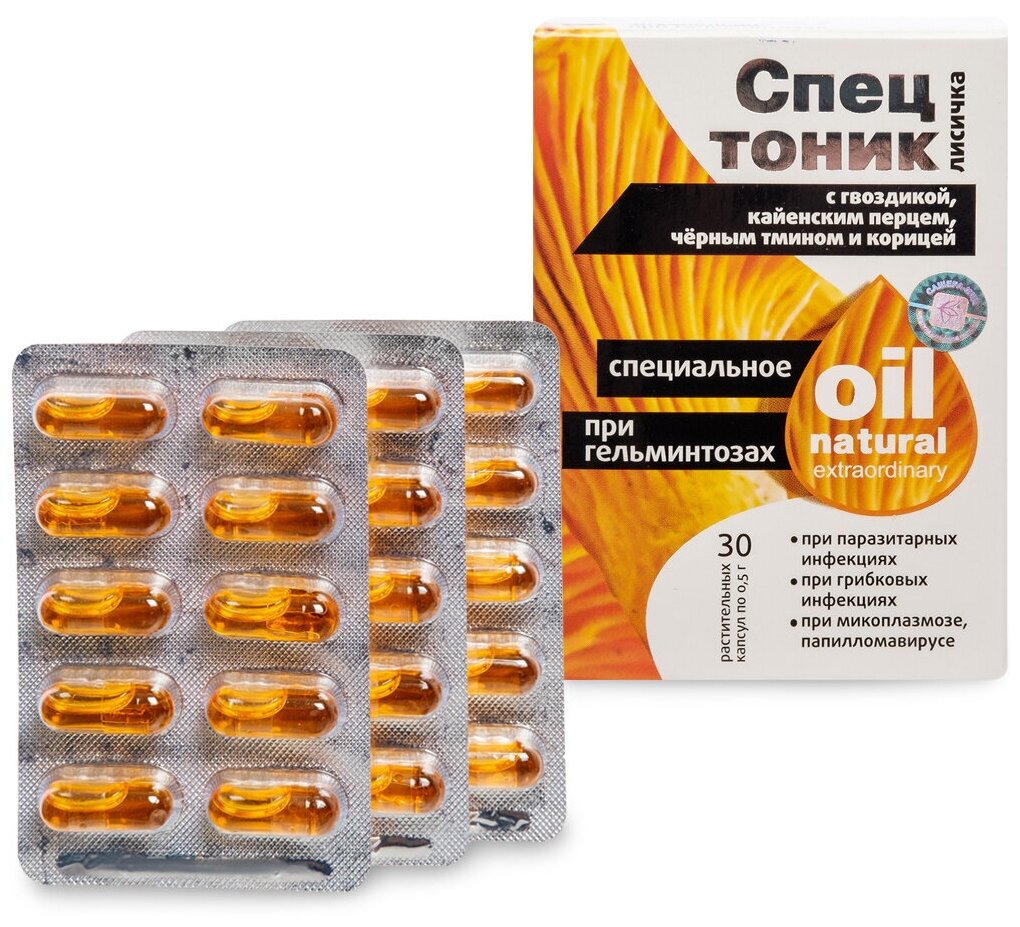 Кедровое масло 'Спецтоник' с лисичкой