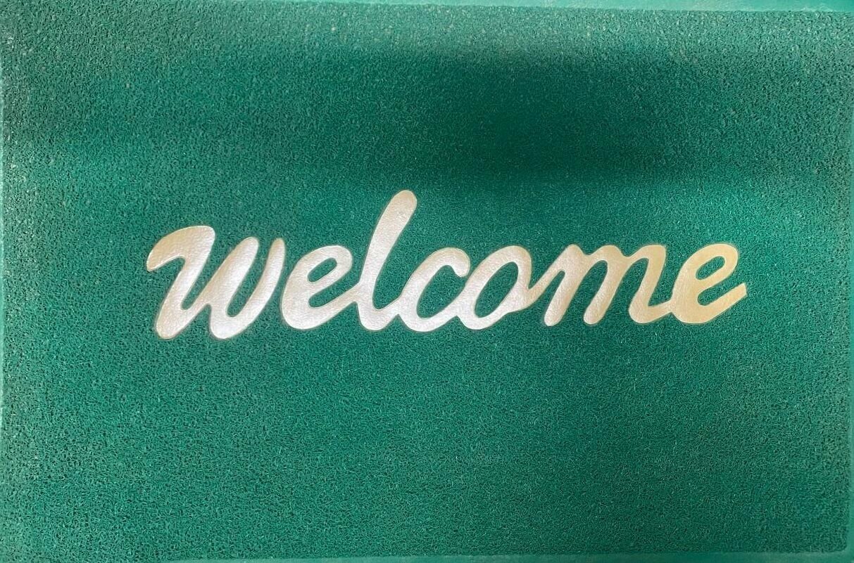 Коврик пористый придверный с надписью, "Лапша", зеленый, 60 х 90 см