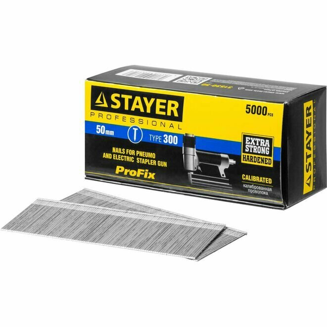 STAYER 50 мм гвозди для нейлера тип 300, 5000 шт 31530-50