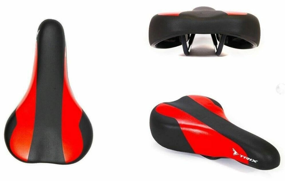 Седло TRIX детское 230х140 мм, черно-красное