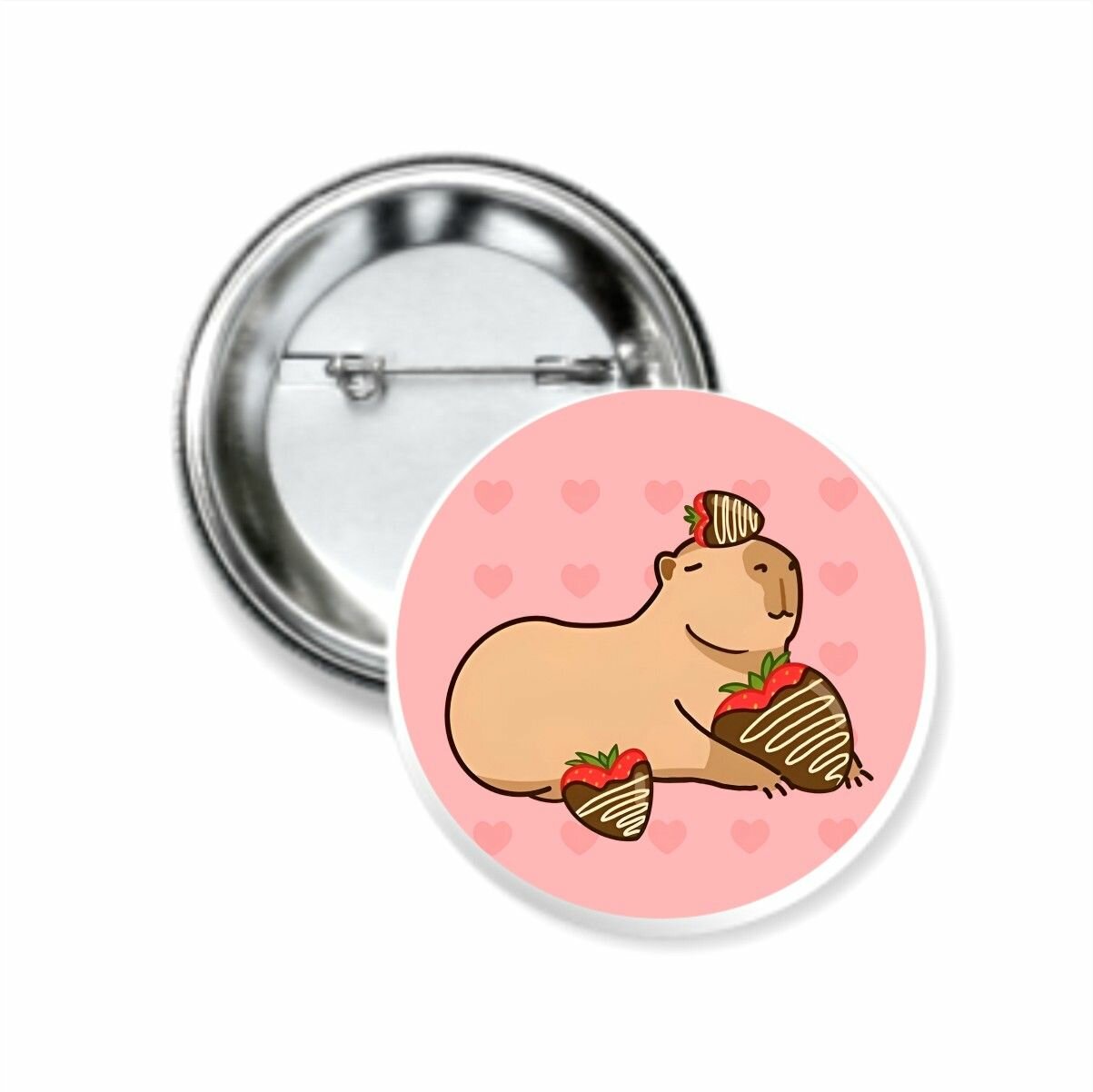 Значок закатной MIGOM принт "Capybara v2, Капибара" - v0010