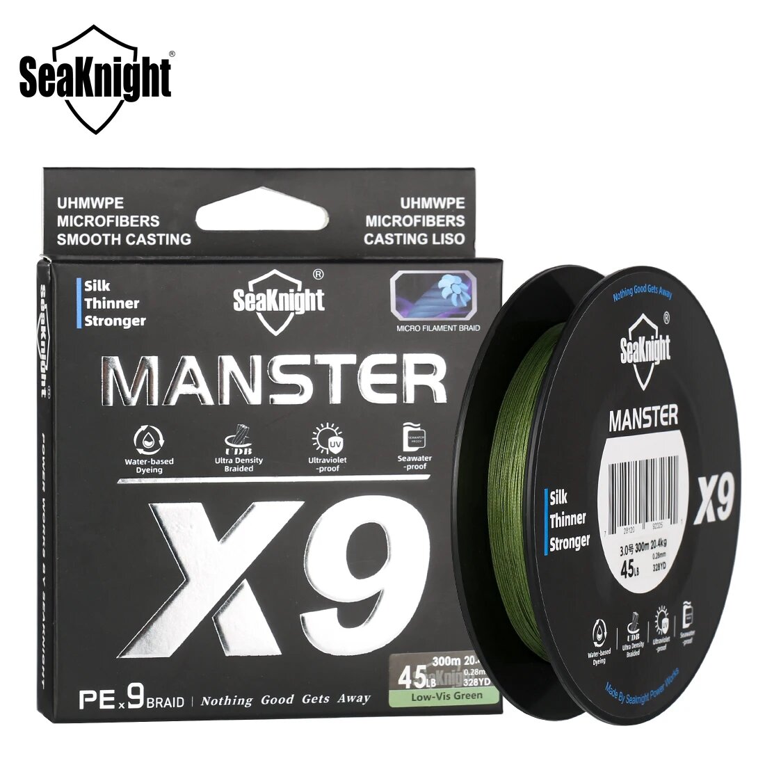 SeaKnight X9 леска рыболовная, 6.0, Gray-150M