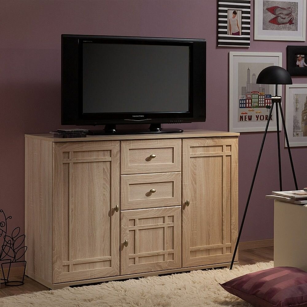 Тумба высокая Sherlock 5, Дуб Сонома, 120х81х45 см.