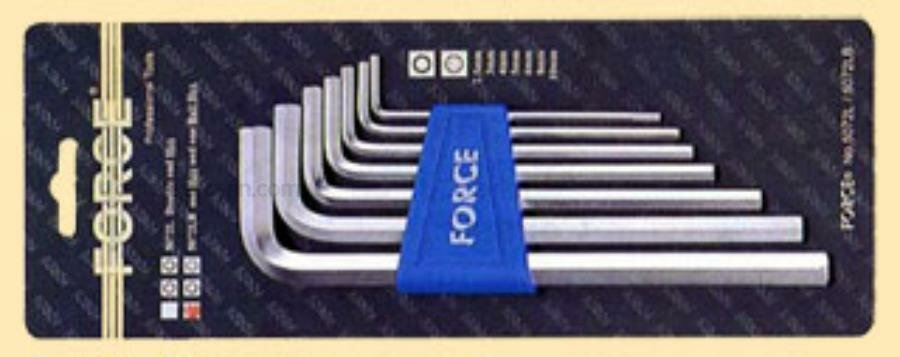 FORCE 5072L Набор ключей Г-образных HEX 2,5-10 мм . 7 предметов FORCE 5072L