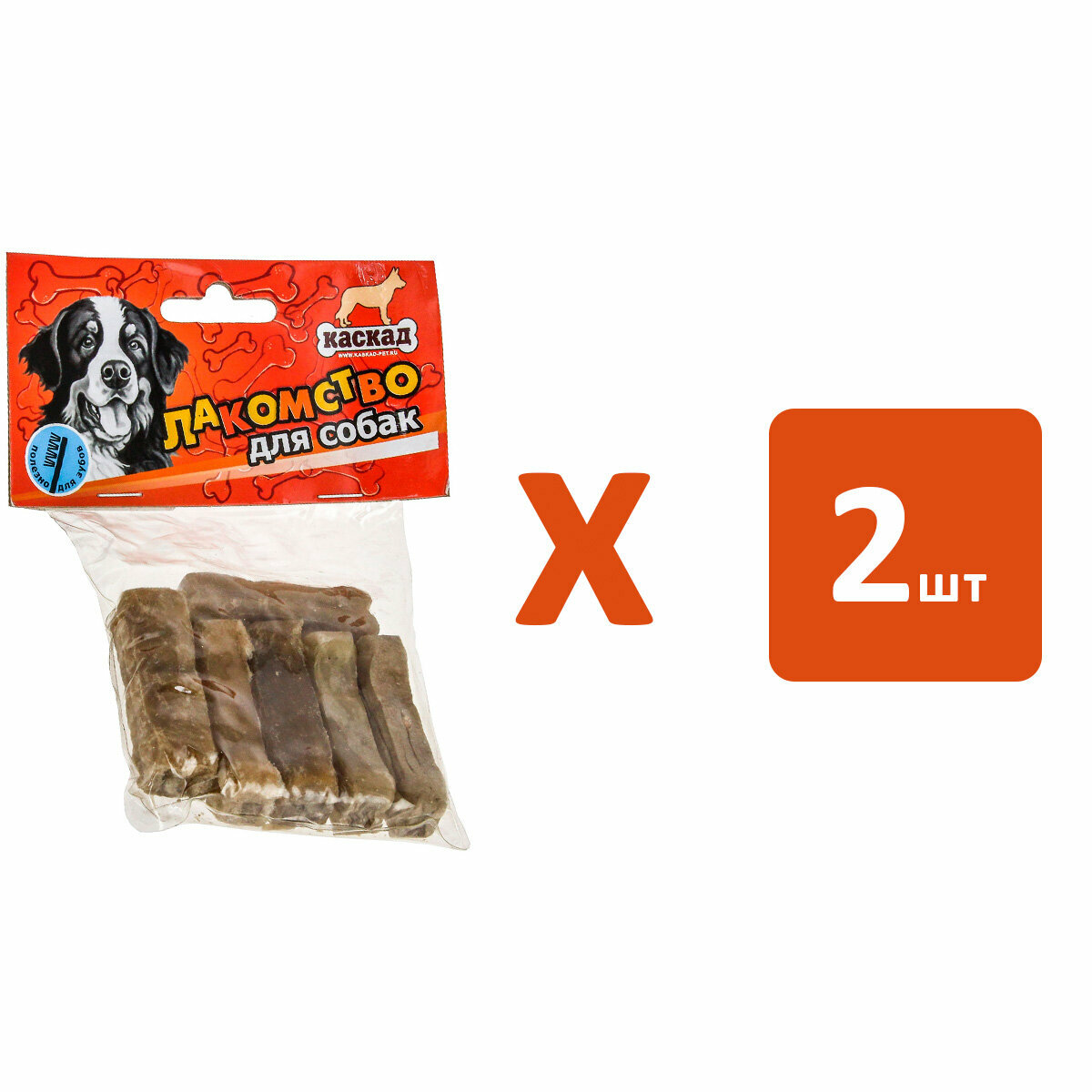 Лакомство каскад для собак кости из жил 5 см уп. 6 шт (60 гр х 2 шт)