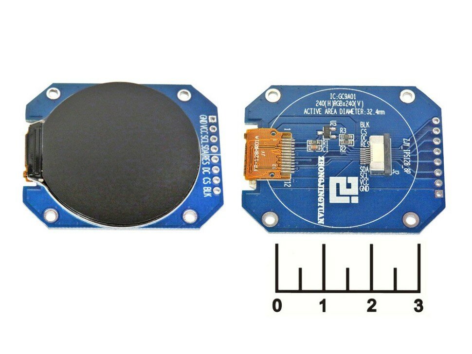 Радиоконструктор дисплей для Arduino 1.28" 240*240 GC9A01