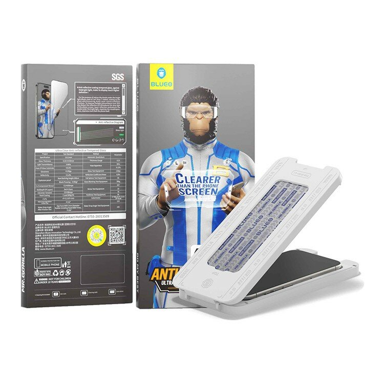 BlueO стекло для iPhone 16 Pro Max, AR Anti-reflective Black (ультра-прозрачное) +installerPro