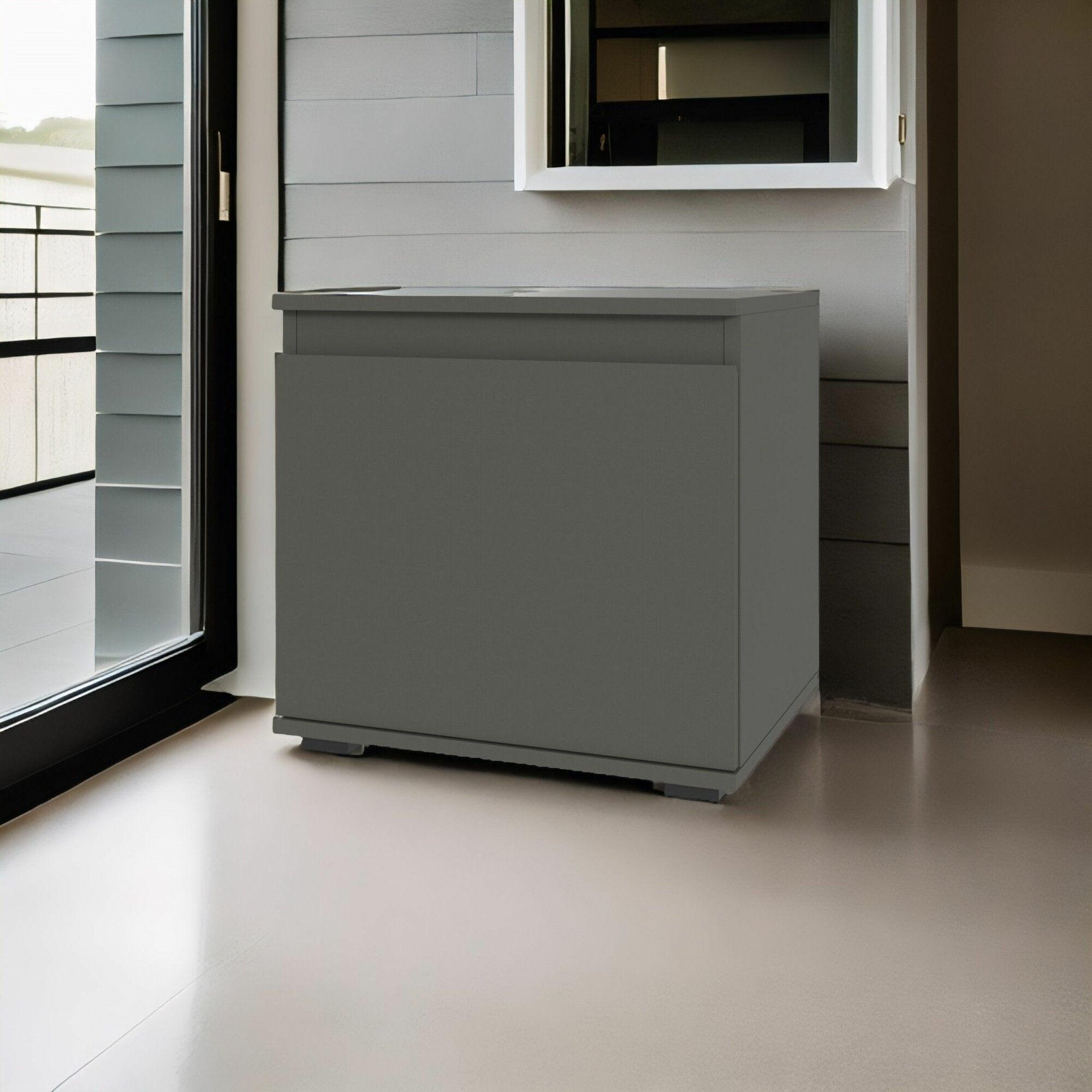 Тумба для обуви, обувница в прихожую STARK ПТ-50, Серый графит, (ШхВхГ) 500х482х400 мм