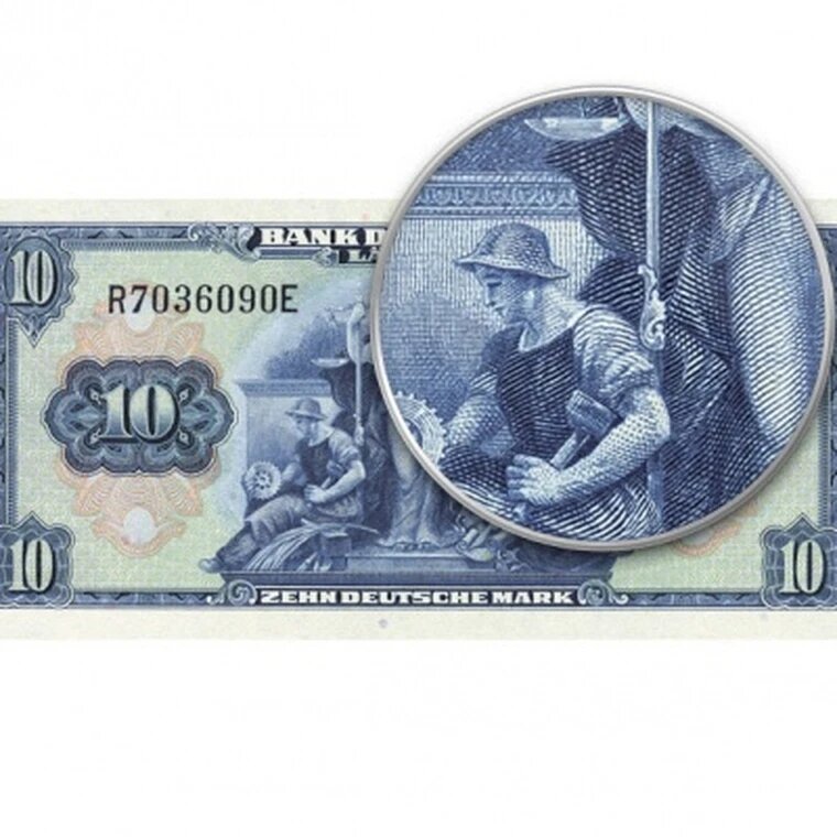 10 немецких марок 1949 года банкнота ФРГ сувенирная копия, банкноты и купюры редкие коллекционные