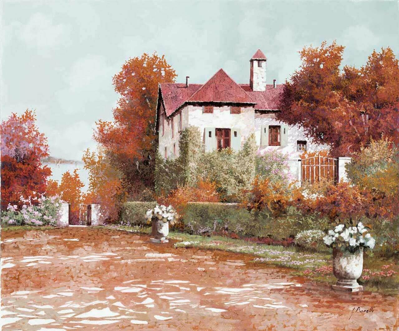 Фотообои Улица провинции 8-121-L-Холст 270 x 400 см (ВхШ) Бесшовные, флизелиновые, влагостойкие обои MasterFresok