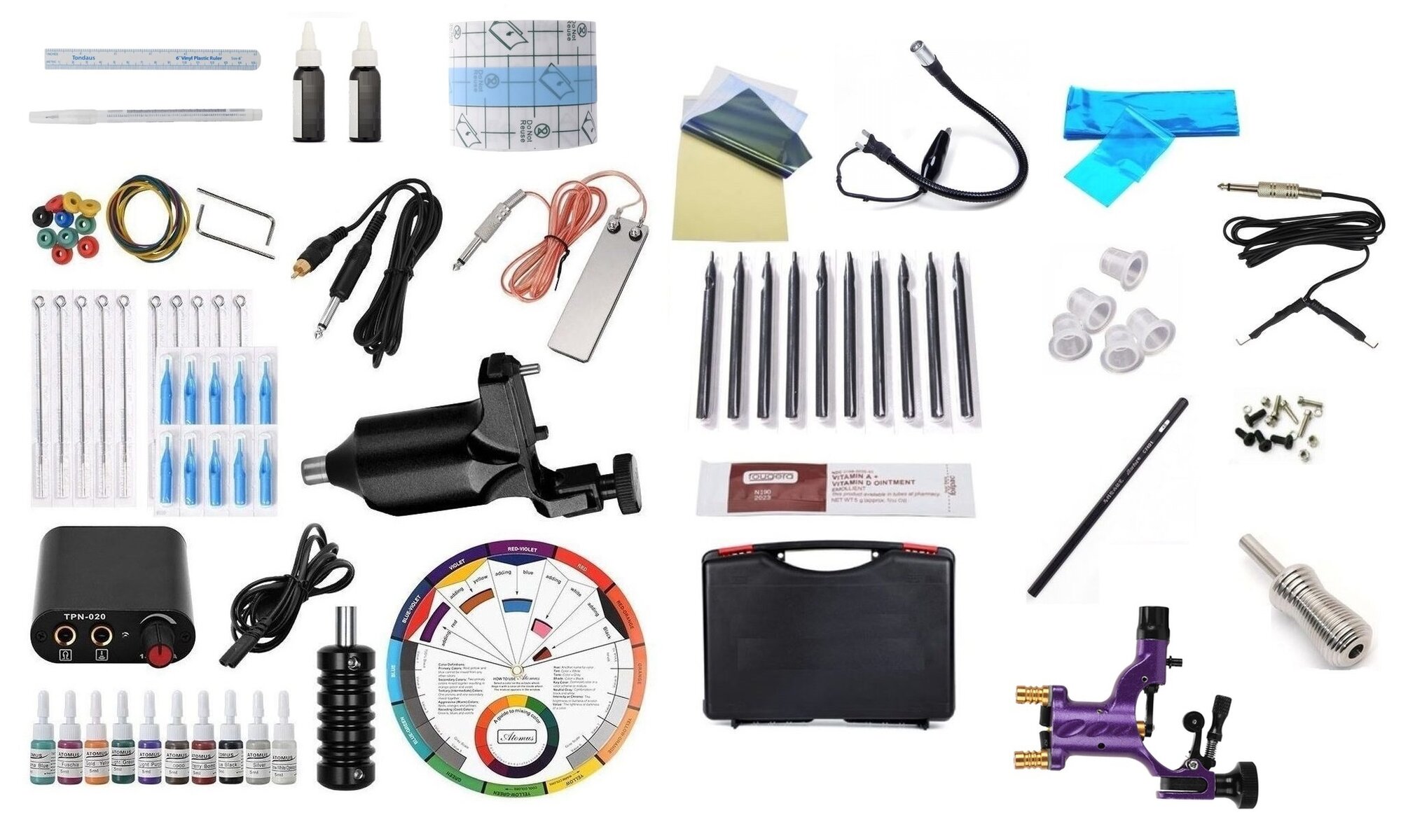 Тату набор в кейсе c двумя роторными тату аппаратами