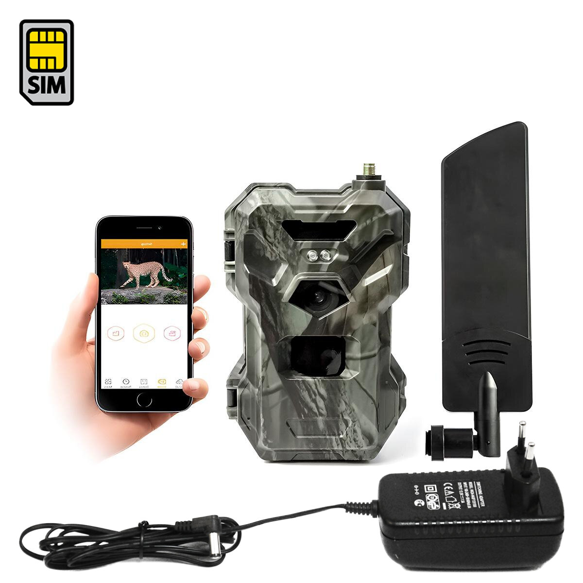 Фотоловушка 2К/4G для охоты и охраны дачи Филин 880-Pro-2K LTE (4G-LTE) с SIM картой с датчиком движения и невидимой ночной ИК подсветкой. Видео 2К, ф