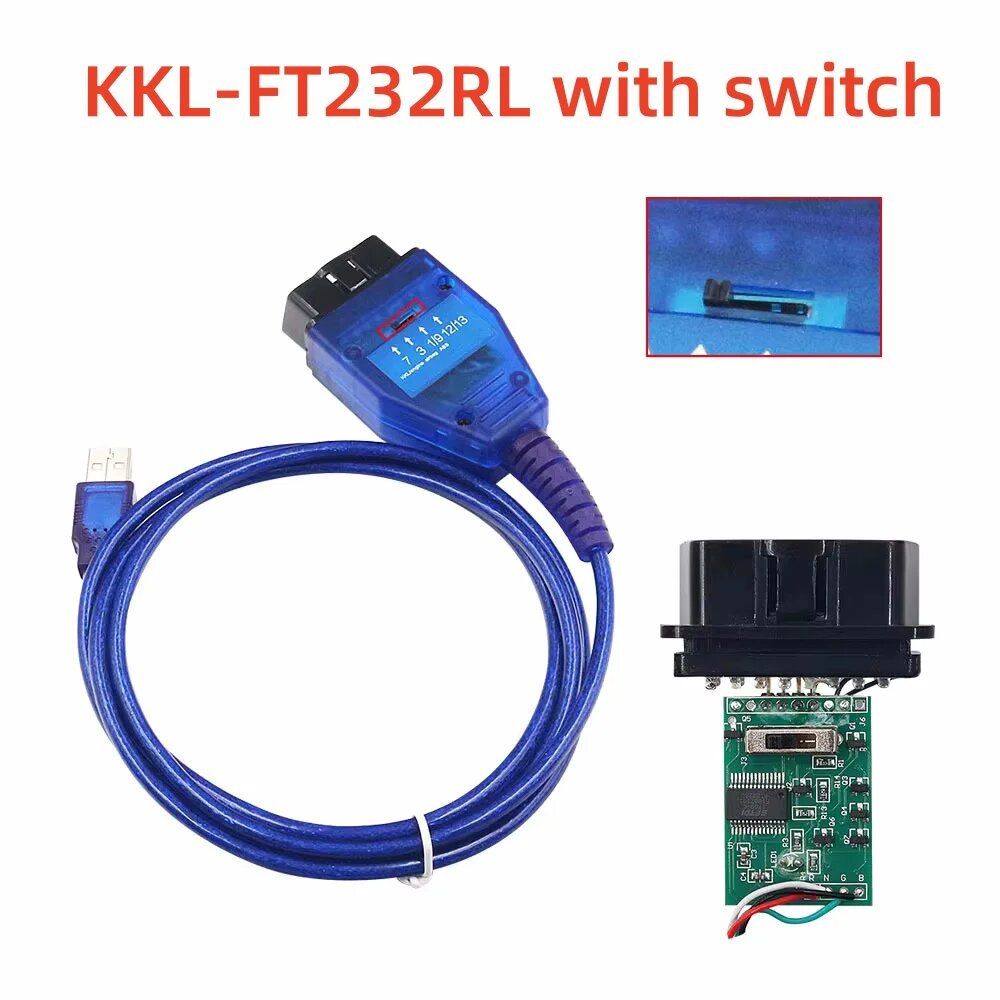 VAG KKL 409.1 FTDI FT232RL Real 9241A OBD2 Автомобильный диагностический интерфейсный кабель 409.1 для VW/Audi/Skoda/Seat, инструмент автосканера KKL with switch