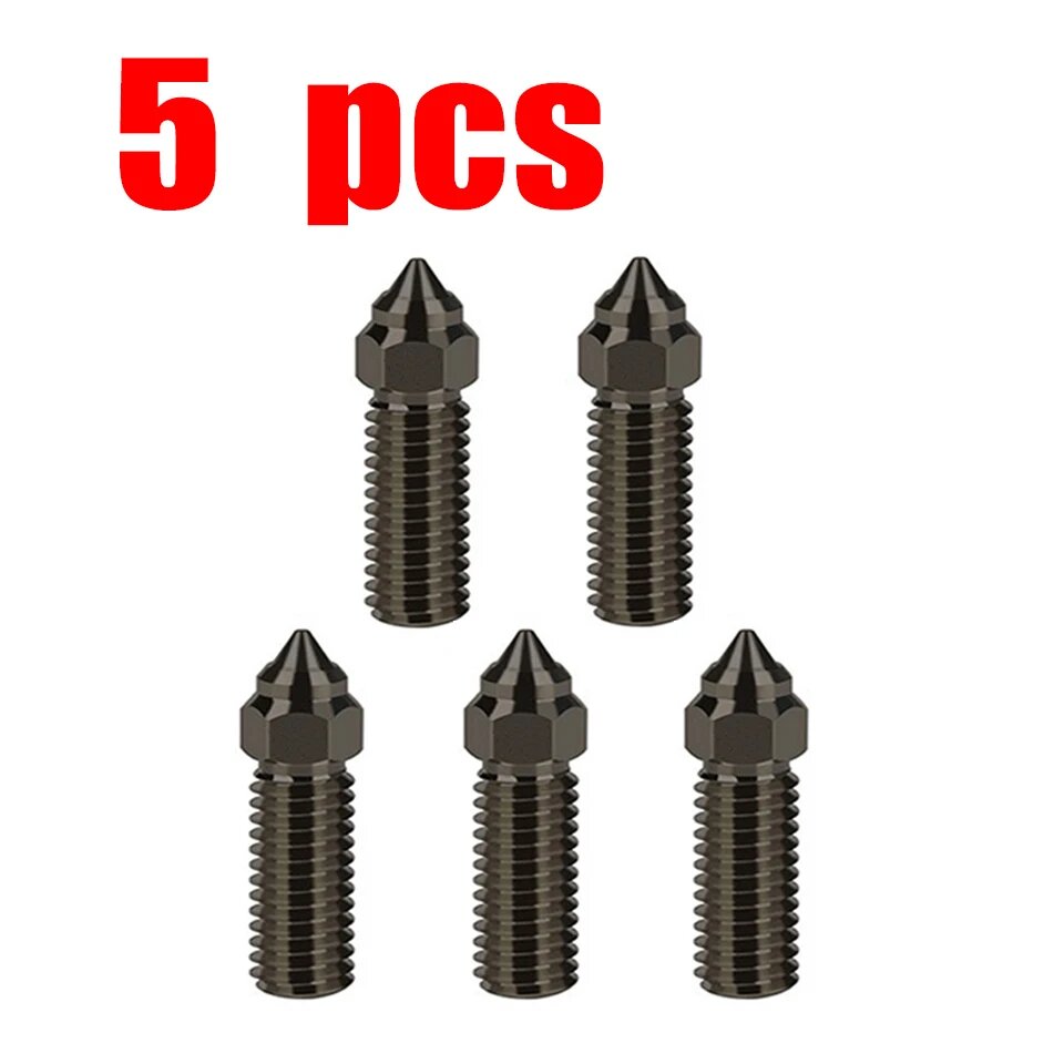 Сопла для Creality Ender 3 V3 KE k1 Max / k1 из закаленной стали 0.2 0.4 0.6 0.8 1.0 мм 0.4mm, 5 (pcs)