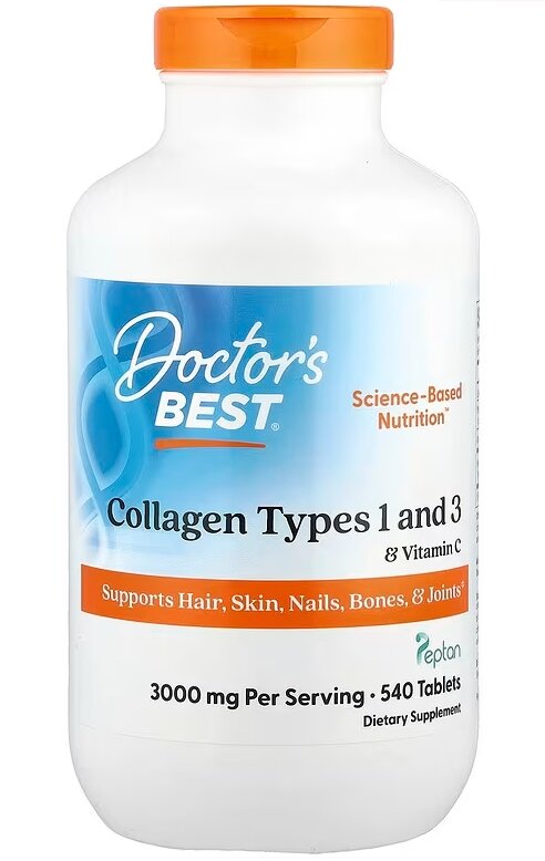 Doctor`s Best Doctor's Best Collagen Types 1 & 3 with Vitamin C (Коллаген тип 1 и 3 Vitamin C) 3000 мг 540 таблеток