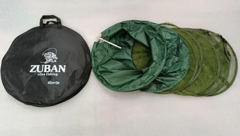 Садок рыболовный береговой ZUBAN elit fishing, прорезиненный, диаметр 0,45 мм, длина 3.0 м.